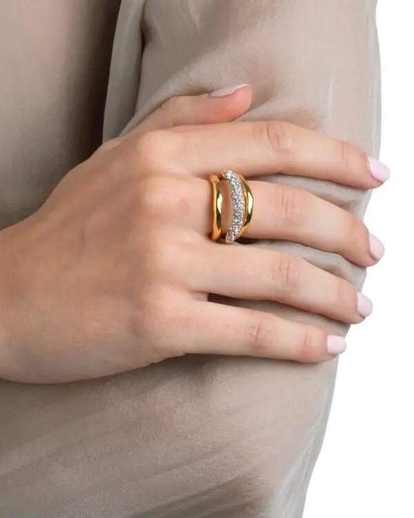 Alexis Bittar Solanales Crystal Orbiting Ring - Gold