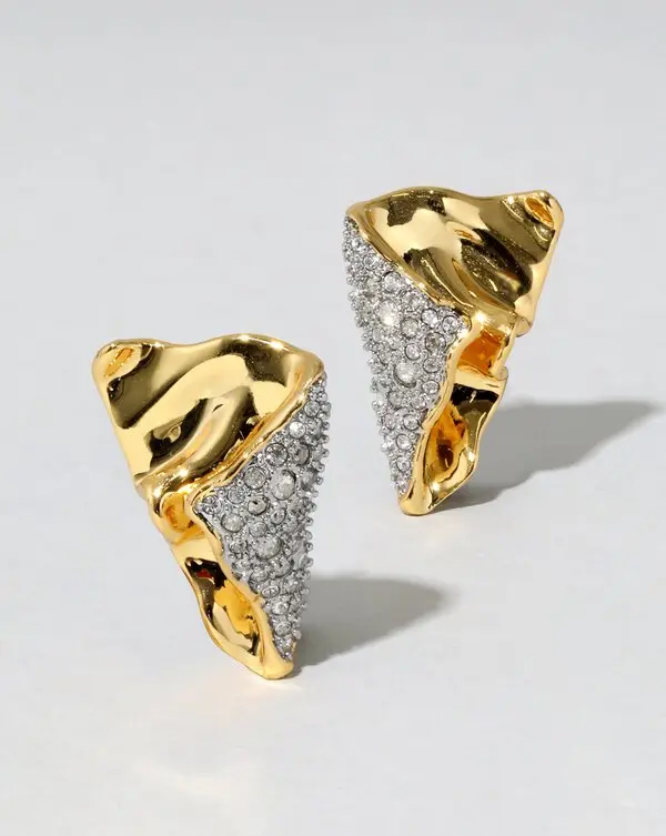Alexis Bittar Solanales Crystal Folded Mini Earrings