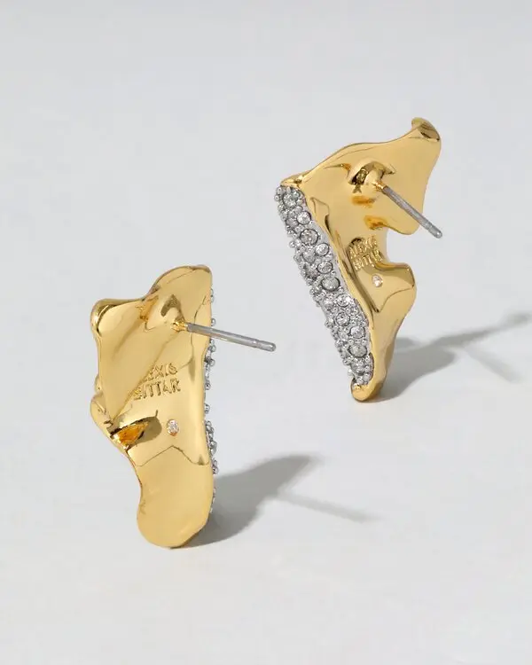 Alexis Bittar Solanales Crystal Folded Mini Earrings