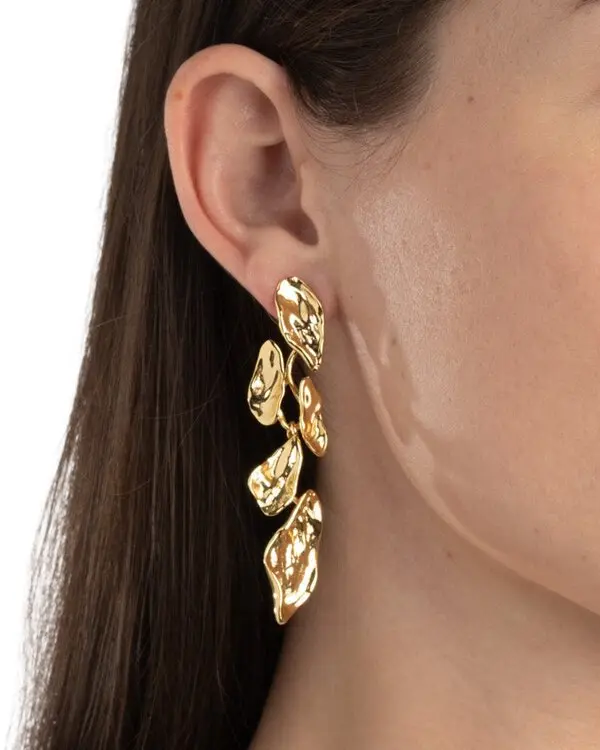 Alexis Bittar Mosaic Molten Drop Earrings - Gold