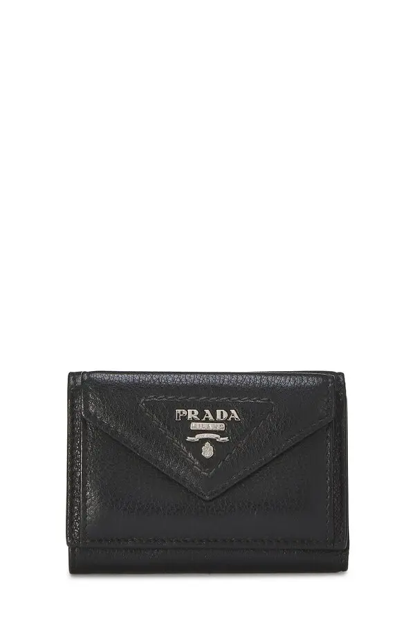 Prada Calfskin Snap Compact Wallet