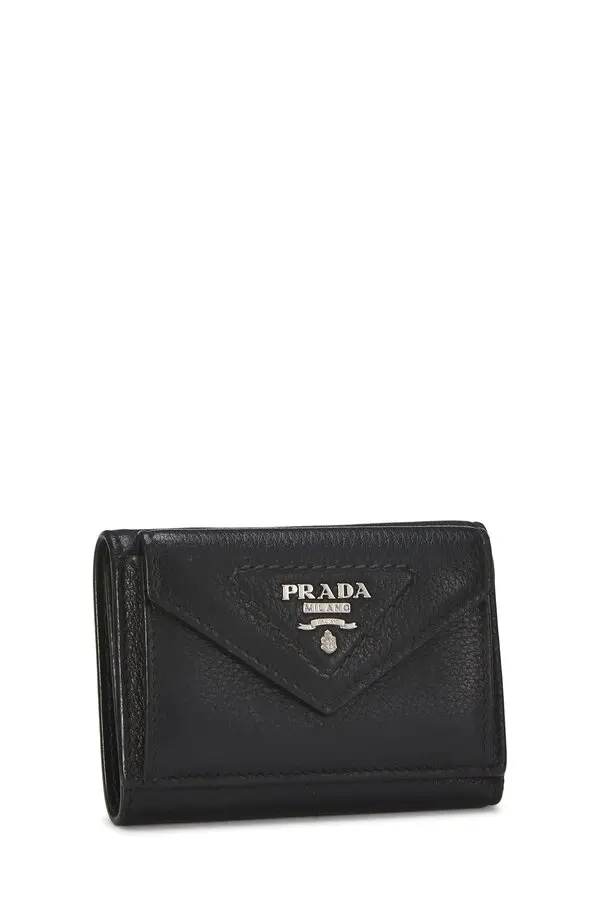 Prada Calfskin Snap Compact Wallet