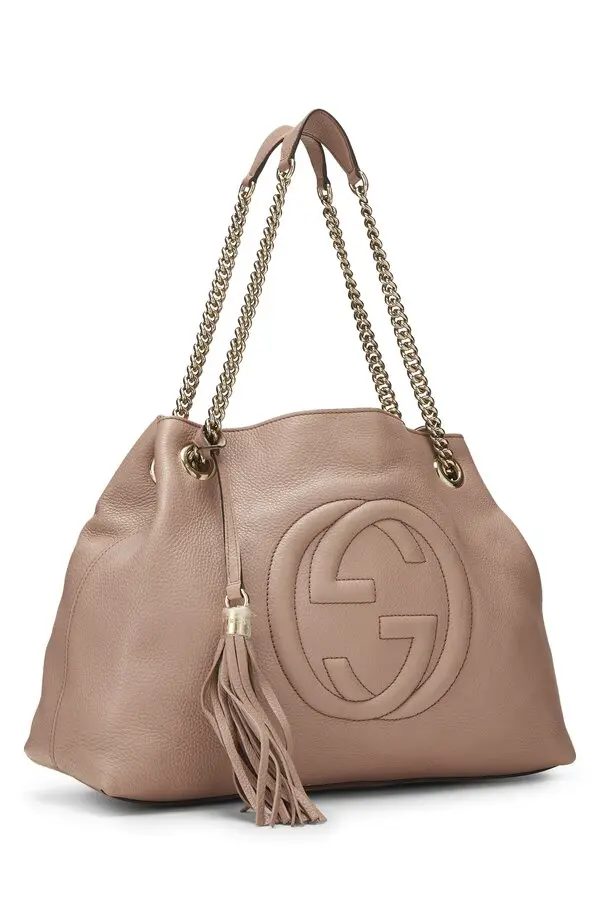 Gucci Leather Soho Chain Tote - Pink