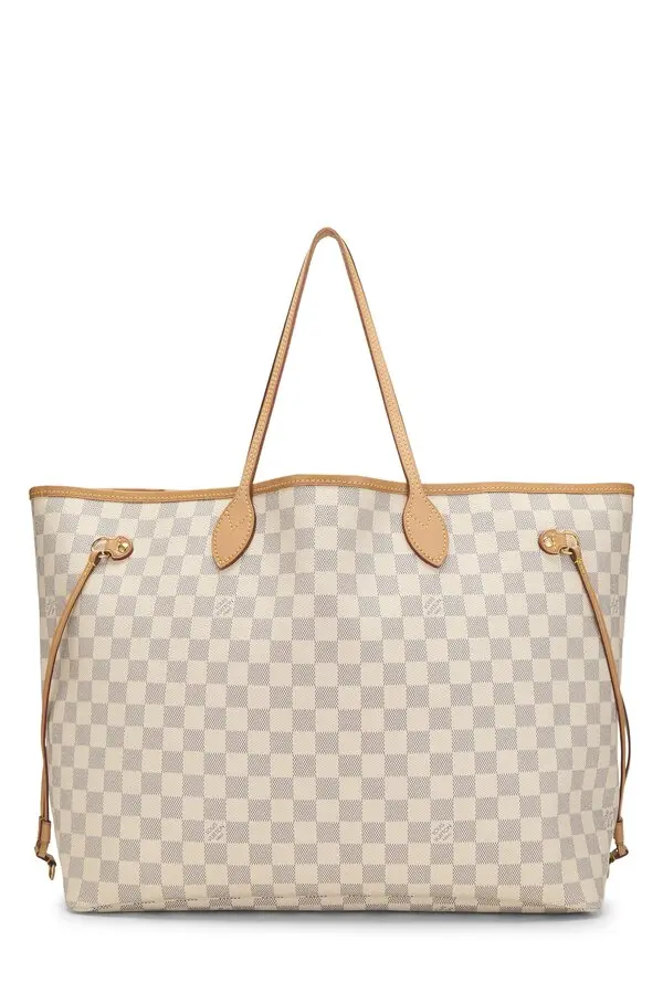 LOUIS VUITTON Damier Azur Neverfull Tote - Pink