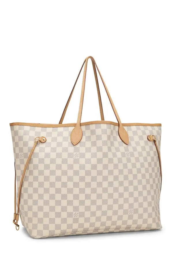 LOUIS VUITTON Damier Azur Neverfull Tote - Pink