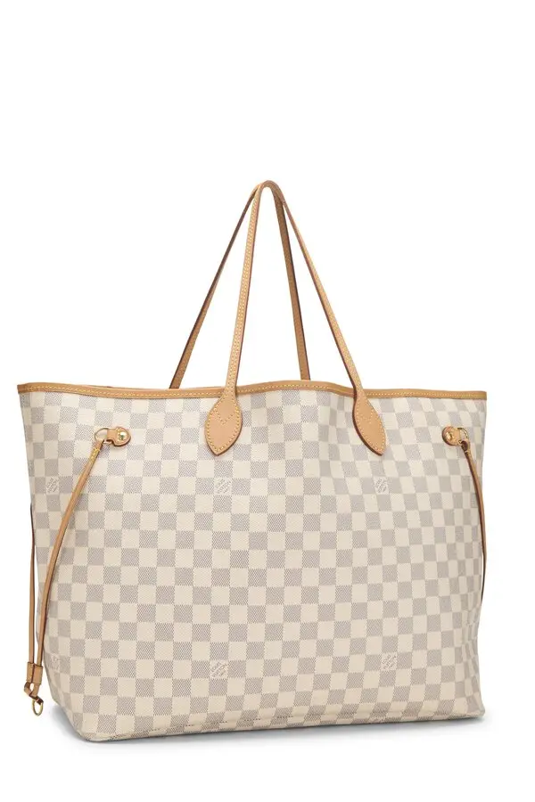 LOUIS VUITTON Damier Azur Neverfull Tote - Pink