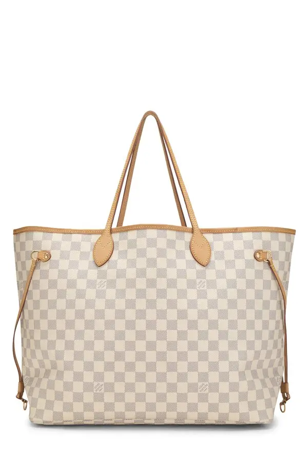 LOUIS VUITTON Damier Azur Neverfull Tote - Pink