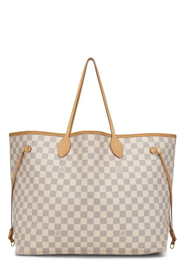 LOUIS VUITTON Damier Azur Neverfull Tote - White