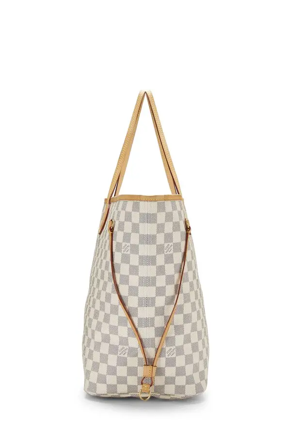 LOUIS VUITTON Damier Azur Neverfull Tote - White