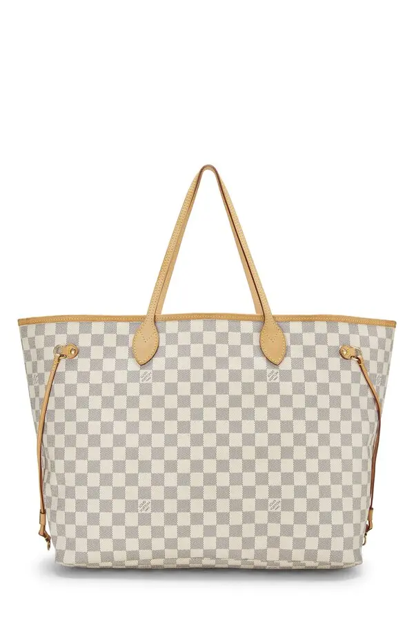 LOUIS VUITTON Damier Azur Neverfull Tote - White