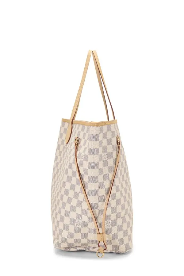 LOUIS VUITTON Damier Azur Neverfull Tote - White