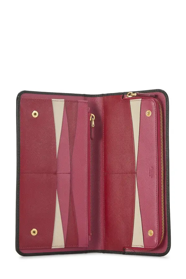Prada Saffiano Long Wallet - Black
