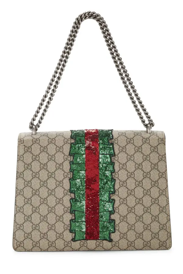 Gucci Multicolor Embroidered Gg Supreme Canvas Dionysus Bag