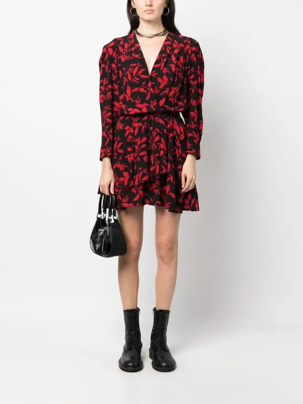 Zadig&Voltaire Rogers Leaf-print Minidress - Black