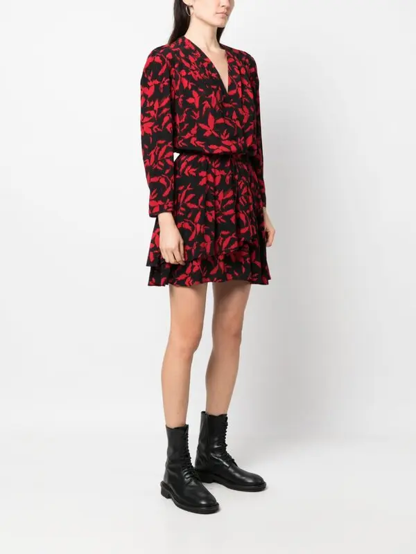 Zadig&Voltaire Rogers Leaf-print Minidress - Black