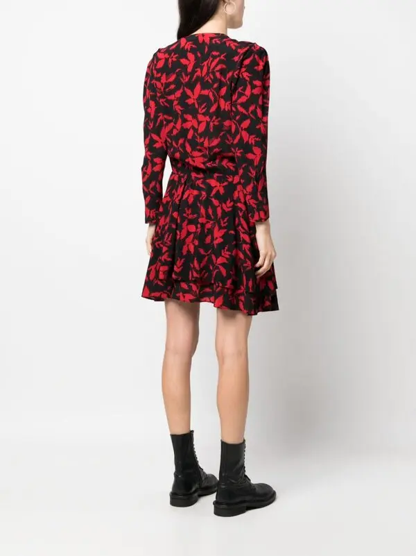 Zadig&Voltaire Rogers Leaf-print Minidress - Black
