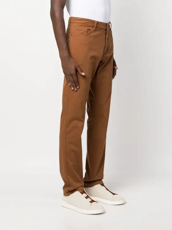 Zegna Mid-rise Straight-leg Trousers - Brown