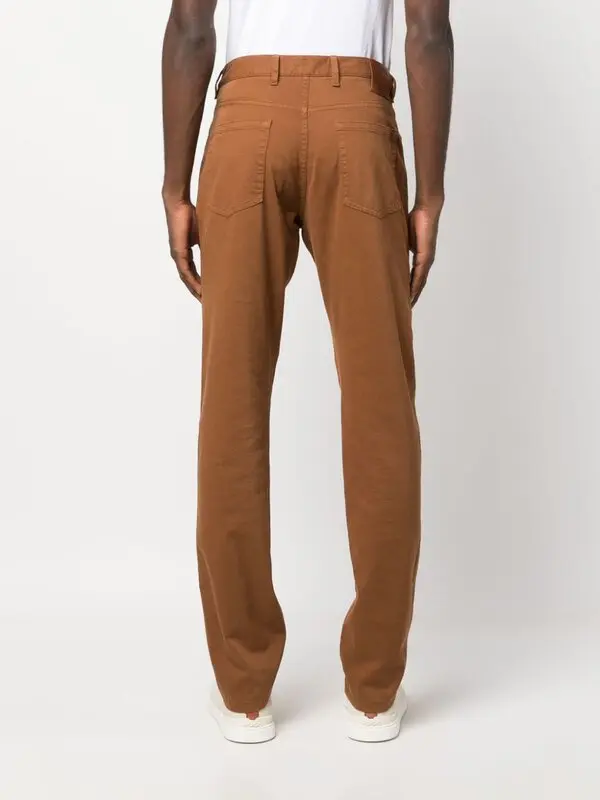 Zegna Mid-rise Straight-leg Trousers - Brown