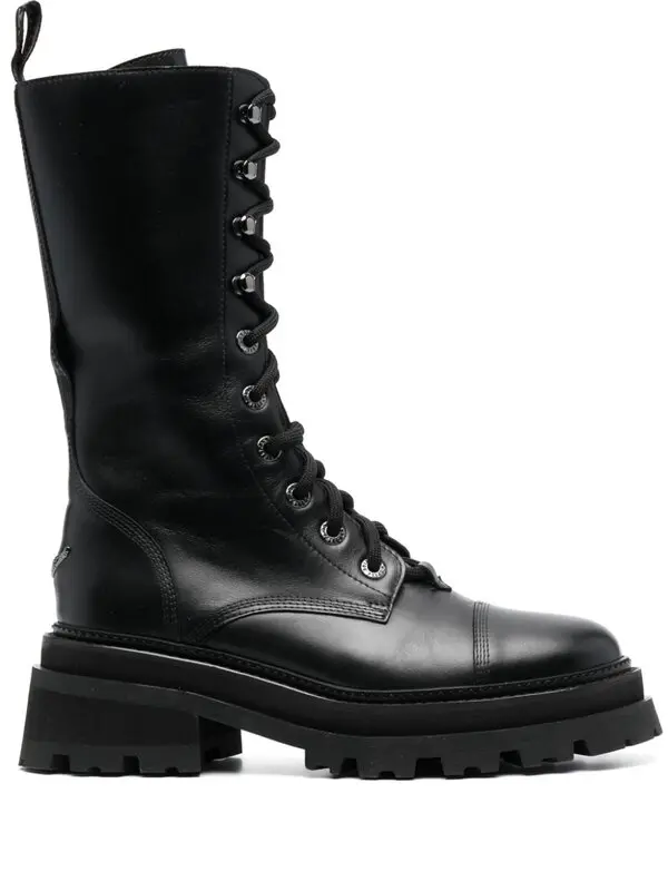 Zadig&Voltaire Ride Lace-up Knee-high Boots - Black