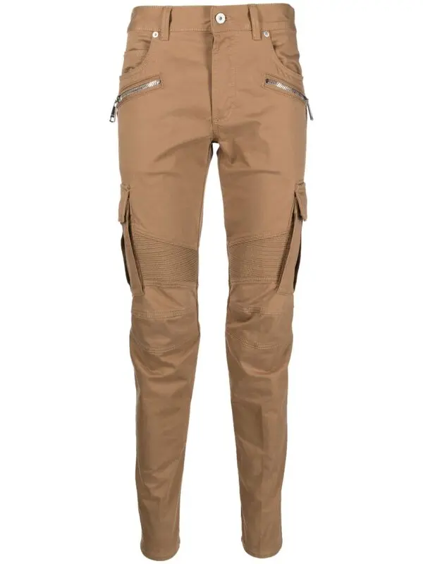 Balmain Zip-detail Skinny-leg Trousers
