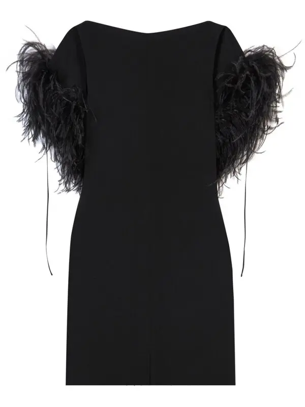 16Arlington Nerine Feather-detail Minidress - Black
