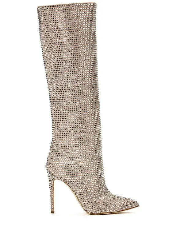 Paris Texas Holly Crystal-embellished Knee-high Boots - Neutrals