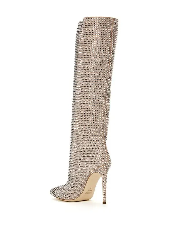 Paris Texas Holly Crystal-embellished Knee-high Boots - Neutrals