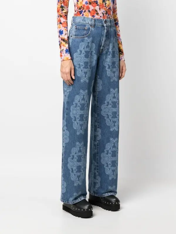 La DoubleJ Printed Straight-leg Jeans