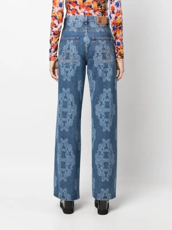 La DoubleJ Printed Straight-leg Jeans