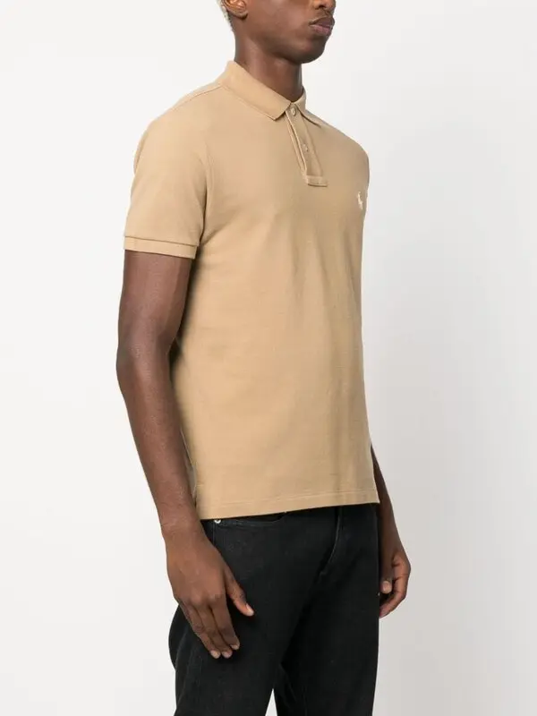 Polo Ralph Lauren Logo-embroidered Short-sleeve Polo - Neutrals