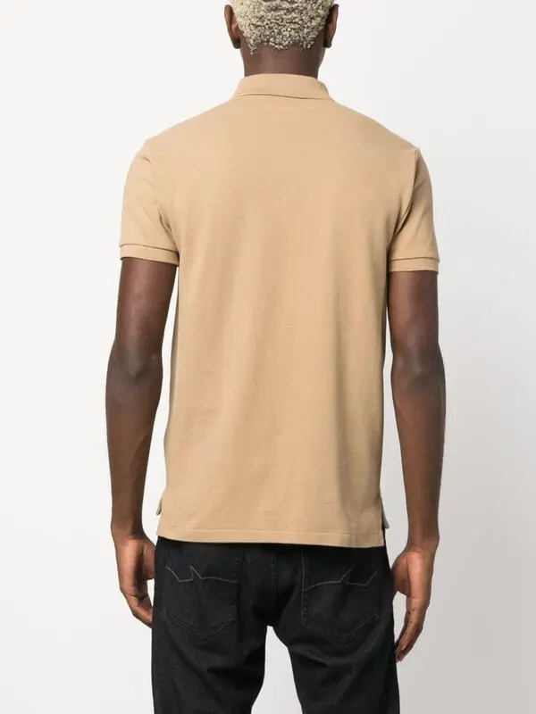 Polo Ralph Lauren Logo-embroidered Short-sleeve Polo - Neutrals