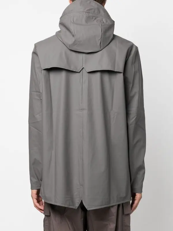 Rains Drawstring Hooded Parka - Grey