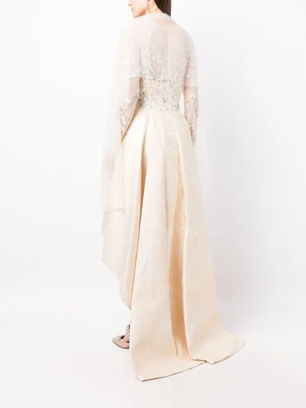SAIID KOBEISY High-low Brocade Maxi Dress - Neutrals