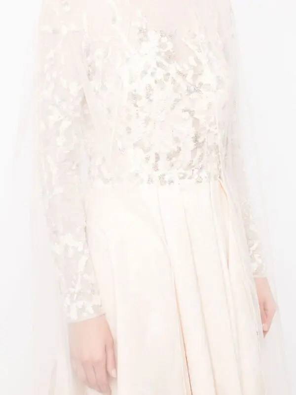 SAIID KOBEISY High-low Brocade Maxi Dress - Neutrals