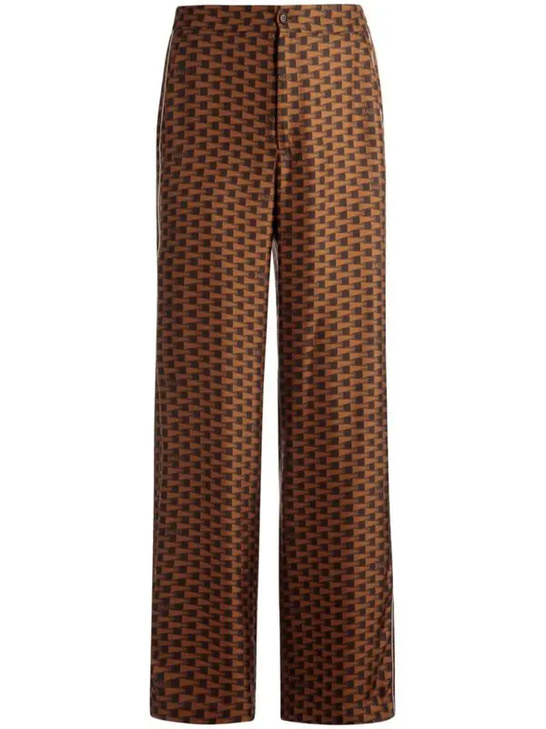 Bally Pennant-print Silk Trousers