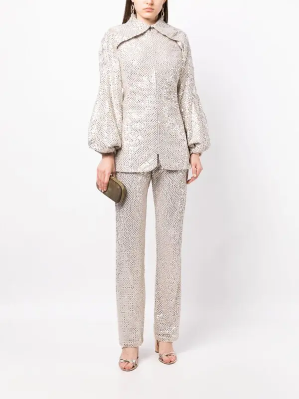 SAIID KOBEISY Sequin-embellished Trousers