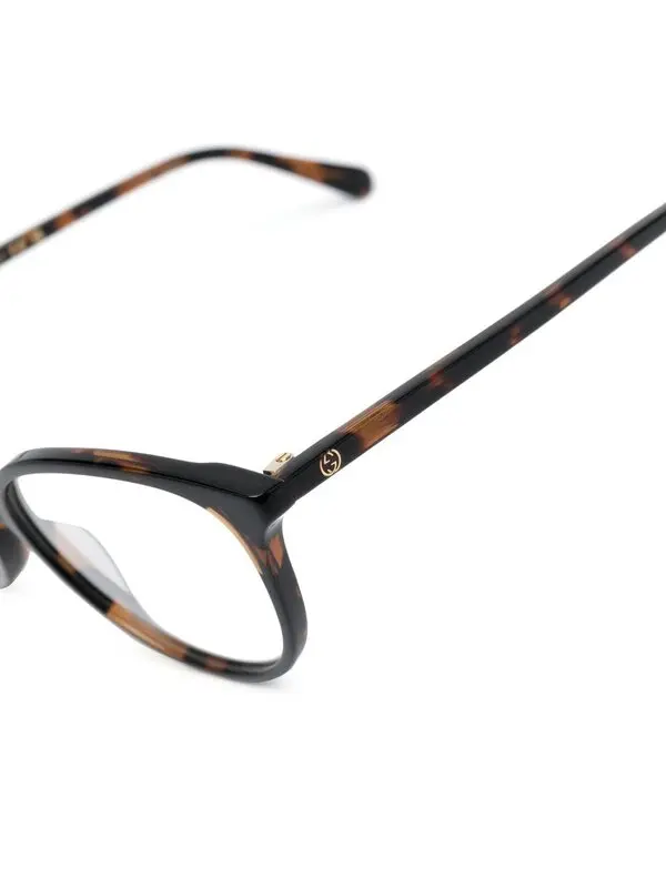 Gucci Tortoiseshell Round-frame Glasses