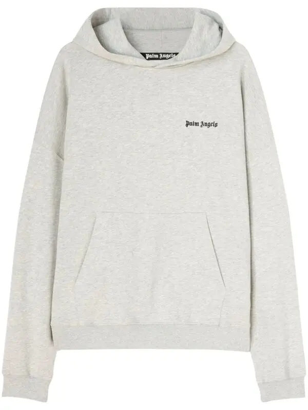 Palm Angels Embroidered-logo Hoodie - Grey