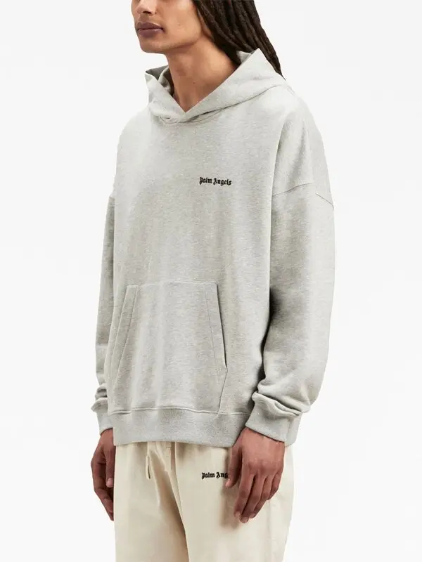 Palm Angels Embroidered-logo Hoodie - Grey