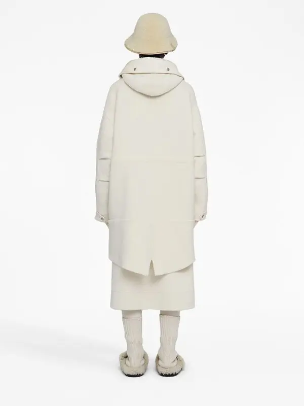 Jil Sander Hooded Virgin Wool Parka - White | Editorialist