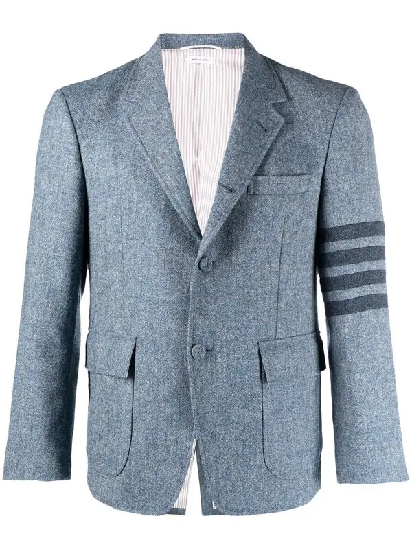 Thom Browne Stripe-detail Single-breasted Blazer - Blue