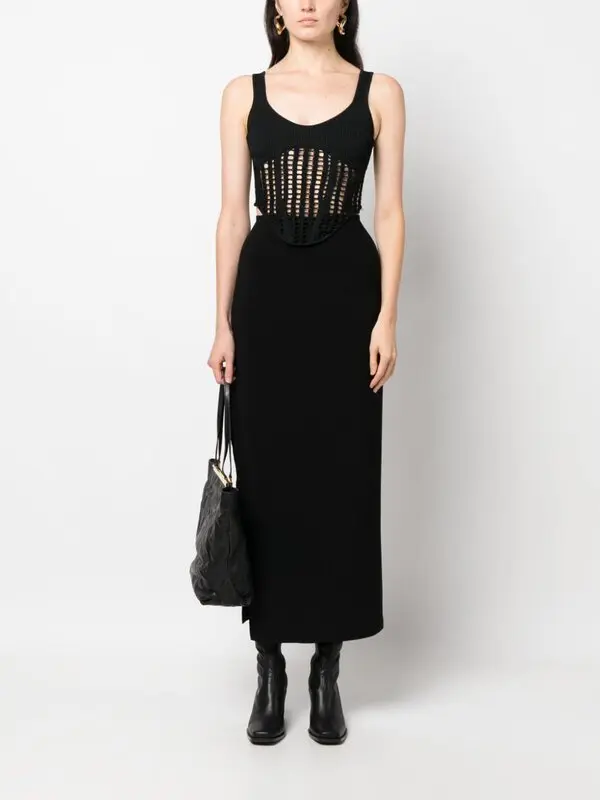 Norma Kamali Side-slit Midi Skirt