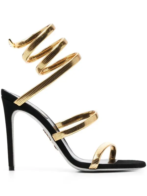 Rene Caovilla Juniper 110mm Coiled-strap Sandals - Gold