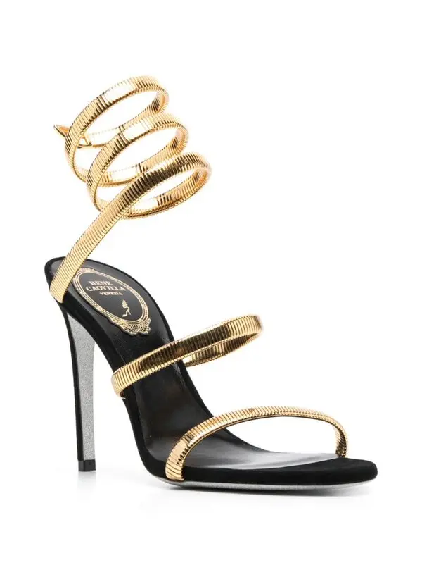 Rene Caovilla Juniper 110mm Coiled-strap Sandals - Gold