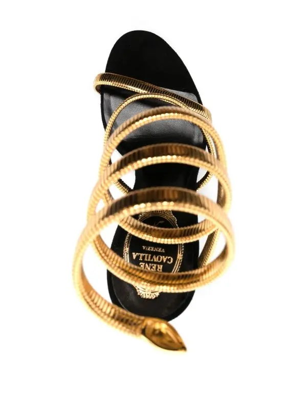 Rene Caovilla Juniper 110mm Coiled-strap Sandals - Gold