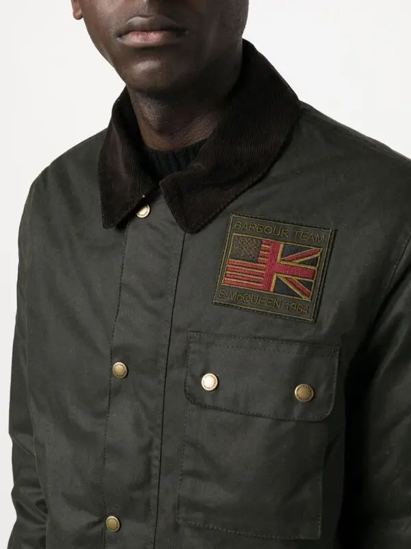 Barbour International Steve Mcqueen Wax Jacket In Green