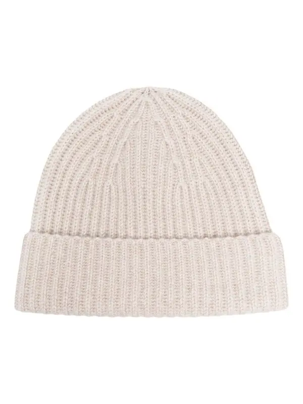 LISA YANG Ribbed-knit Cashmere Beanie - Neutrals