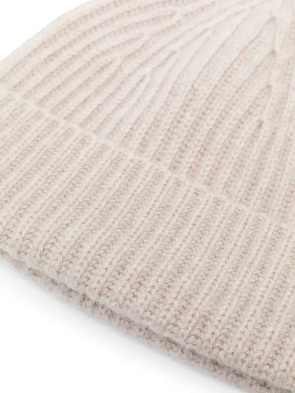 LISA YANG Ribbed-knit Cashmere Beanie - Neutrals