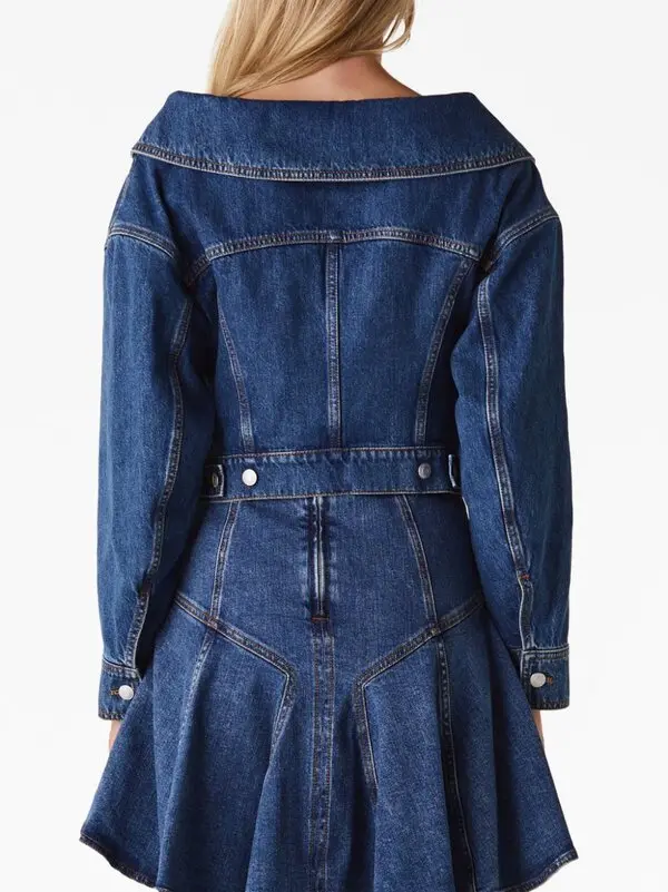 Alexander McQueen Cropped Denim Jacket - Blue