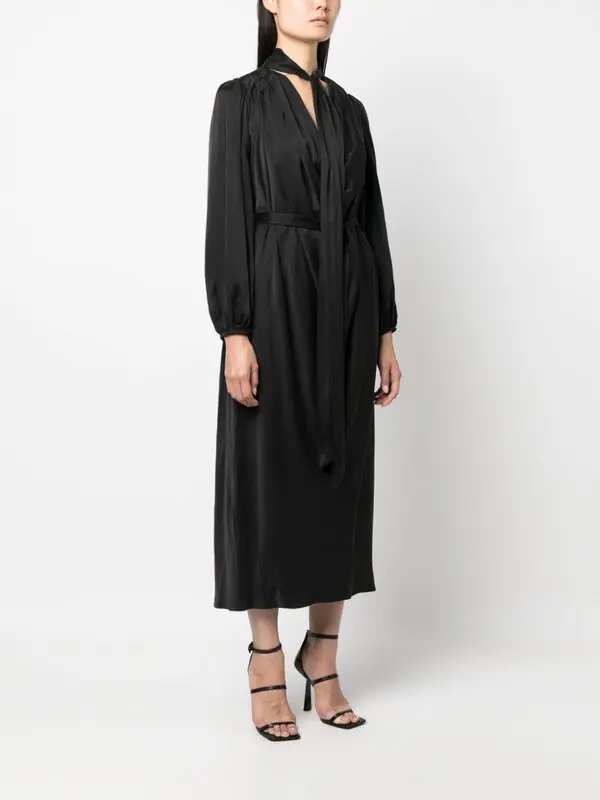 Zimmermann Tie-neck Gathered Silk Mididress